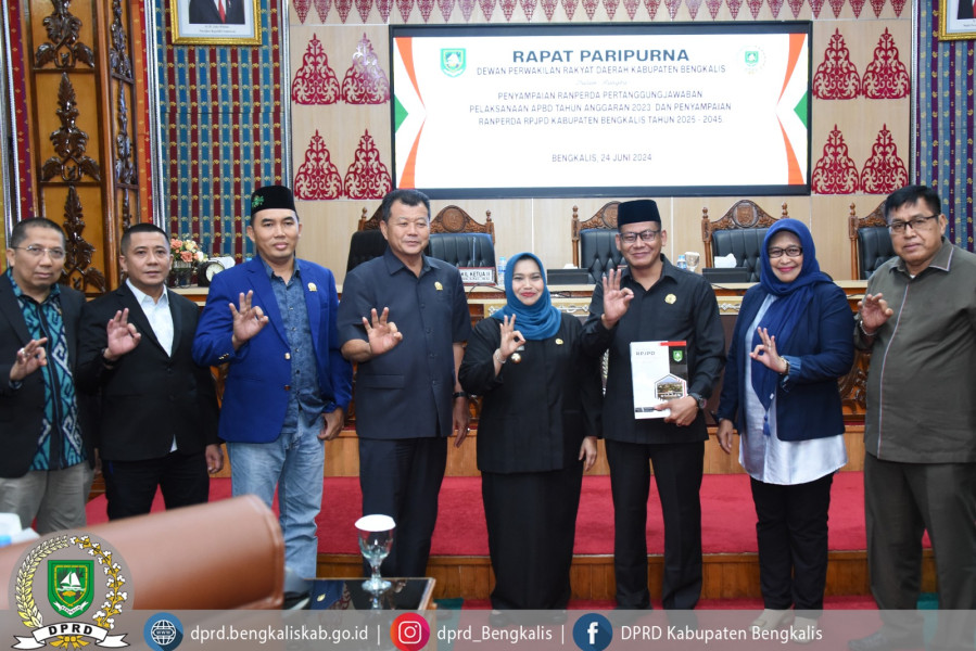 DPRD Bengkalis Gelar Paripurna Penyampaian Ranperda Pertanggungjawaban APBD 2023 dan RPJPD 2025-2045